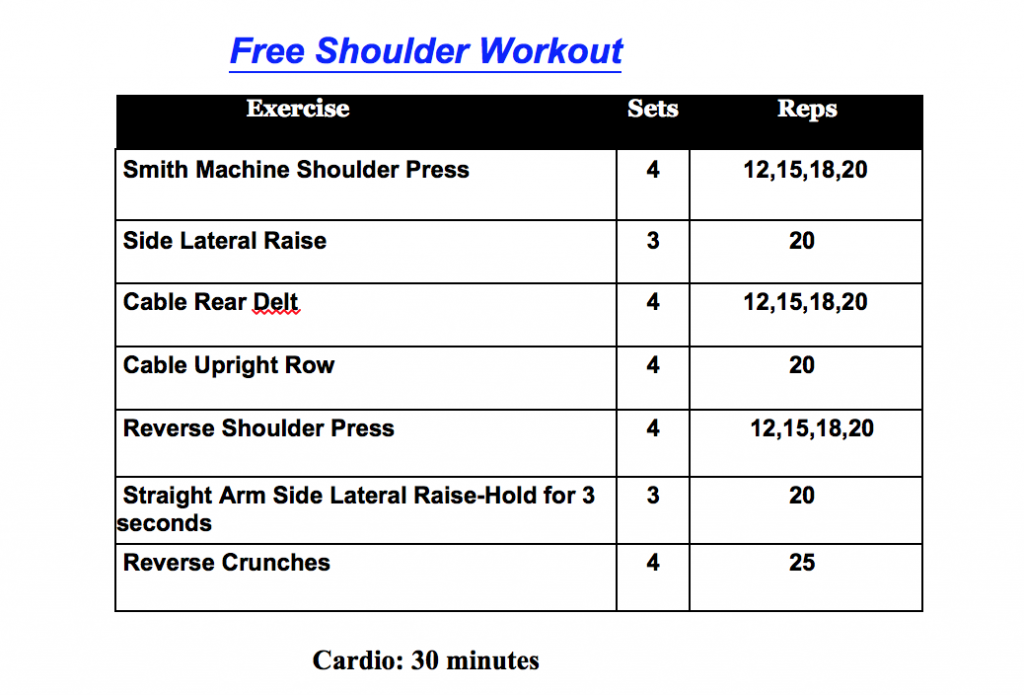 Shoulder Workout 5 - Fitness Food Diva