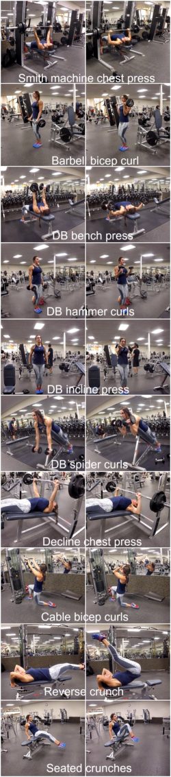 2 Week Workout Plan Day 2: Chest Biceps Abs | Fitness Food Diva