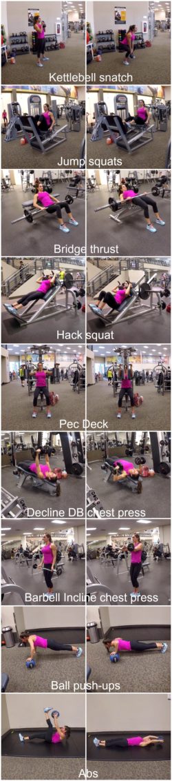 2 Week Workout Plan Day 9: Legs Chest Abs | Fitness Food Diva